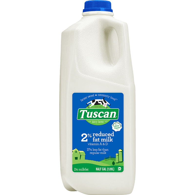 2% Reduced-Fat Milk Plastic Half Gallon - Tuscan® Dairy Farms